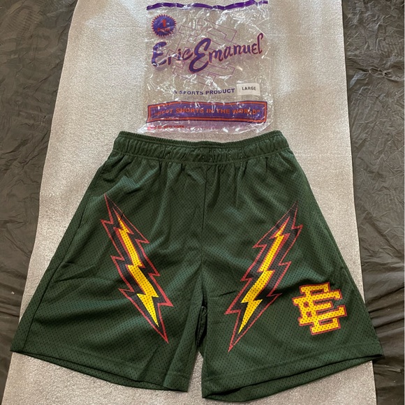 Shorts | Eric Emmanuel Ee Shorts Green Bolt Size Large | Poshmark